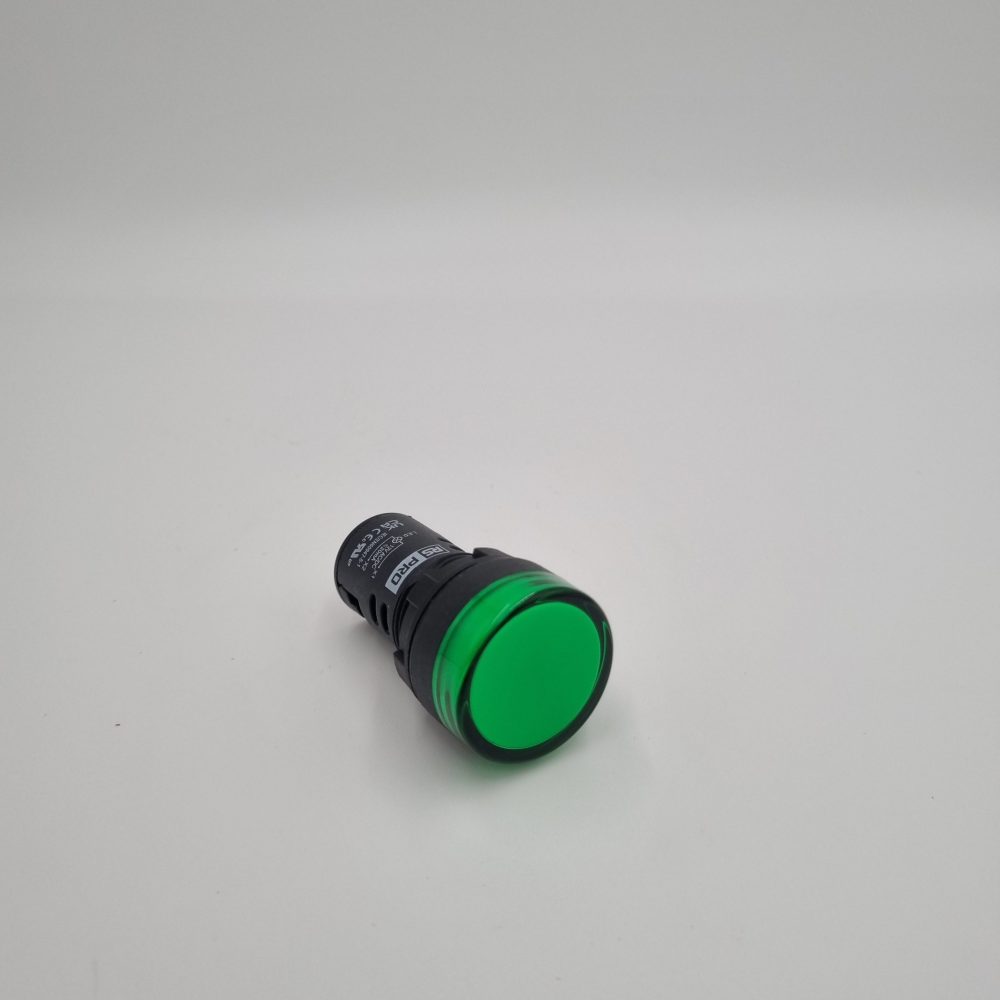 GREEN LED PILOT LIGHT - 22MM PANEL MOUNT - 12V | Boss Cabins Parts Store