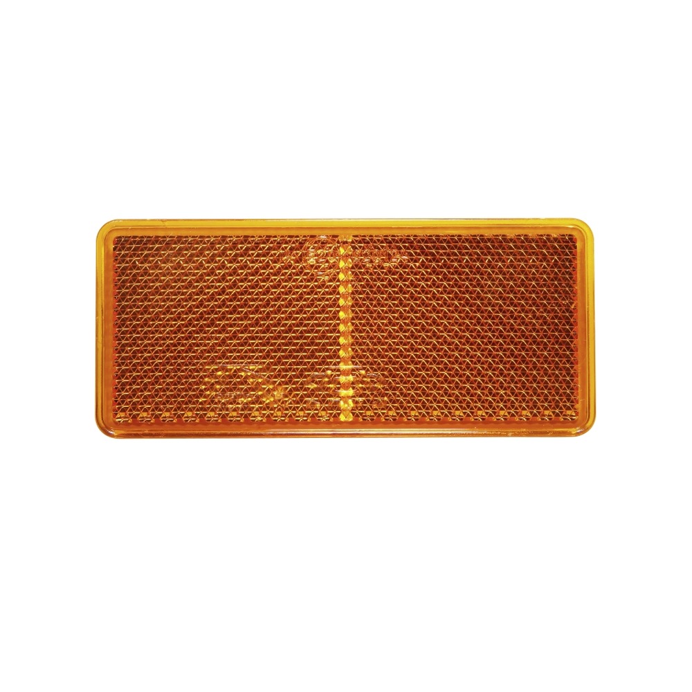 AMBER RECTANGULAR REFLECTOR 76X34MM | Boss Cabins Parts Store